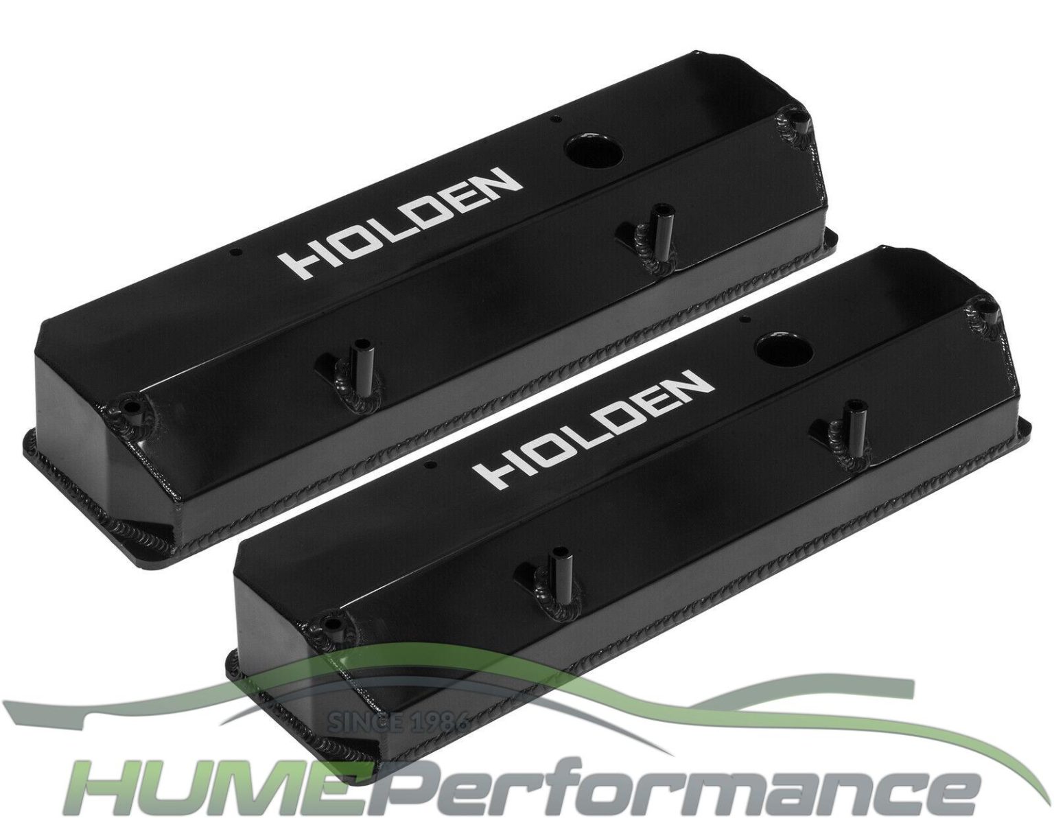 HOLDEN V8 253 308 EARLY HEADS BLACK ALLOY FABRICATED VALVE COVERS TALL ...