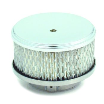 Chrome Plain Dish Style Air Cleaner 4" Wide x 2" Tall -2 5/8" & 2-5/16 ...